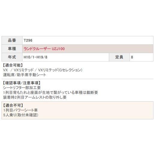 ランドクルーザー シートカバー UZJ100 ベレッツァ ベーシック アルファ α 3列車 T296 シート 内装 : 掘り出し物ゲット 2号店 - 通販 - Yahoo!ショッピング