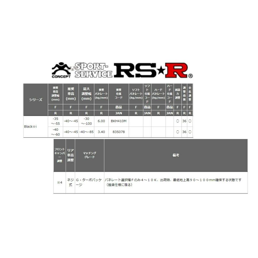 RSR N-WGNカスタム NWGN Nワゴン エヌワゴン JH1 車高調 BKH410M RS-R Black-i ブラックi : 掘り出し物ゲット 2号店 - 通販 - Yahoo!ショッピング