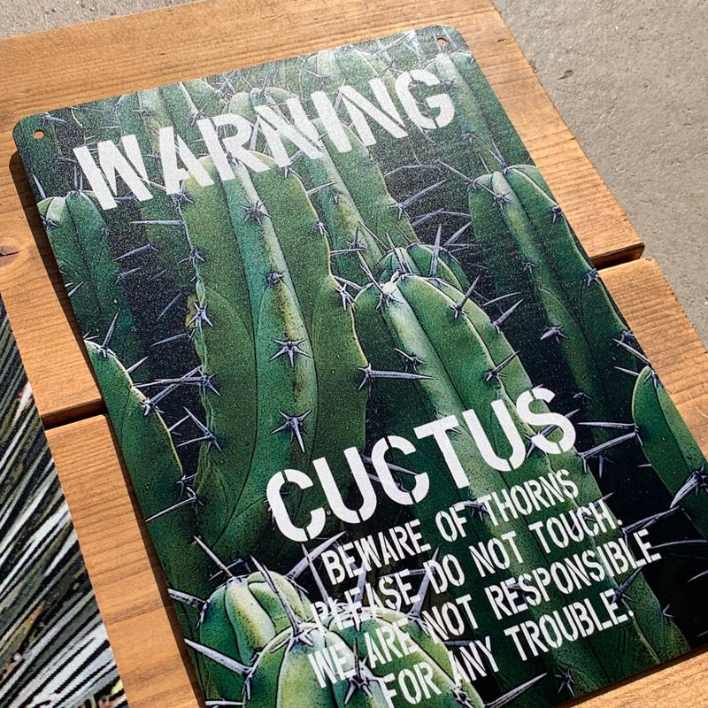 ガーデンサインプレート ドライガーデン 36cm＊25cm WARNING CUCTUS : CUSTOMPLATE - 通販 - Yahoo!ショッピング
