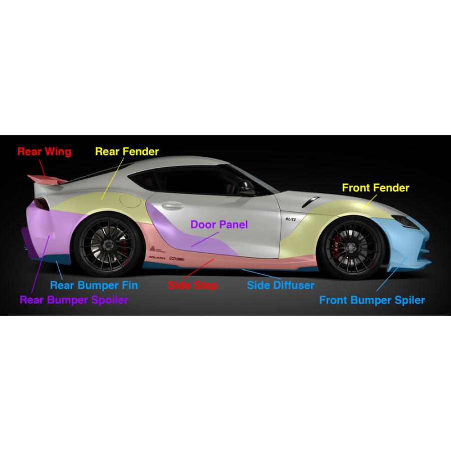 BLITZ（ブリッツ） GRスープラ DB42 リアバンパーフィン FRP製 未塗装 60404 BLITZ AERO SPEED R ...