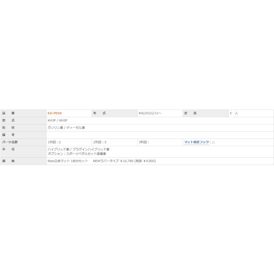 CX-60 NEW立体マット KH3P KH5P クラッツィオ NEWラバータイプ EZ-7010 シート 内装 : 掘り出し物ゲット 1号店 - 通販 - Yahoo!ショッピング