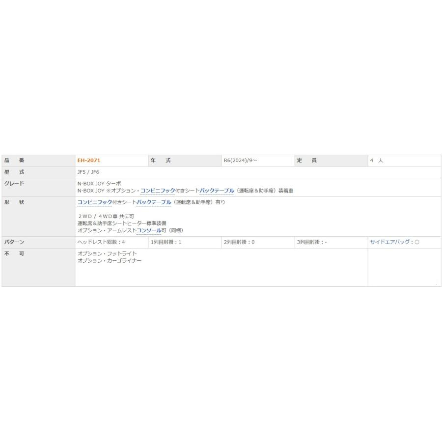 N-BOX ジョイ シートカバー JF5 JF6 クラッツィオ ジュニア Jr EH-2071 シート 内装 : 掘り出し物ゲット 1号店 - 通販 - Yahoo!ショッピング