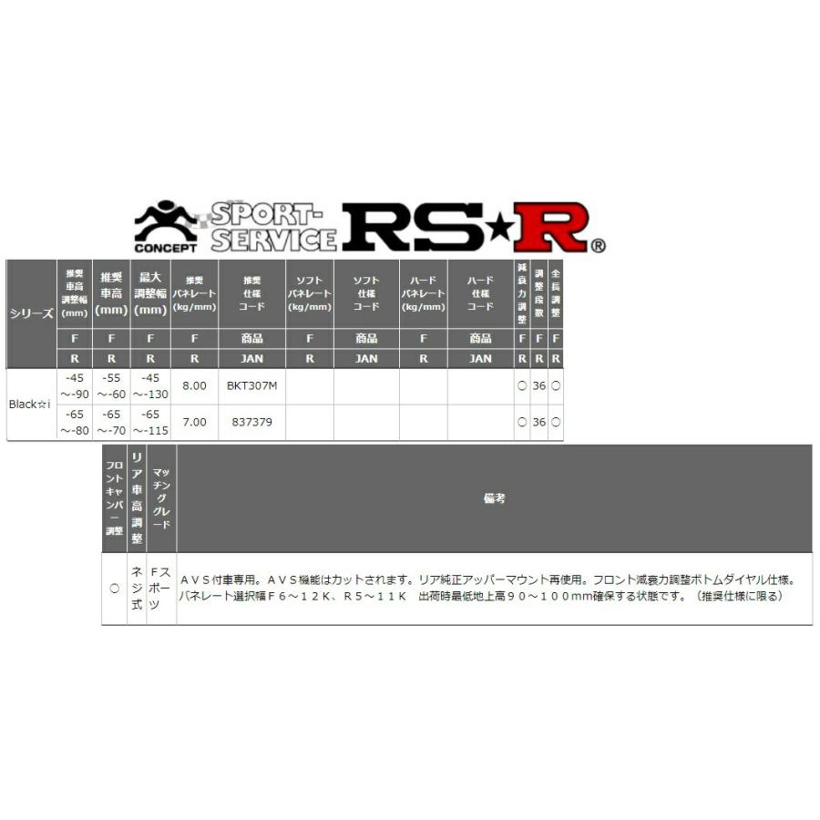 RSR レクサス MZAH10 車高調 リア車高調整: ネジ式 BKT307M RS-R Black-i ブラックi : 掘り出し物ゲット 1号店 - 通販 - Yahoo!ショッピング