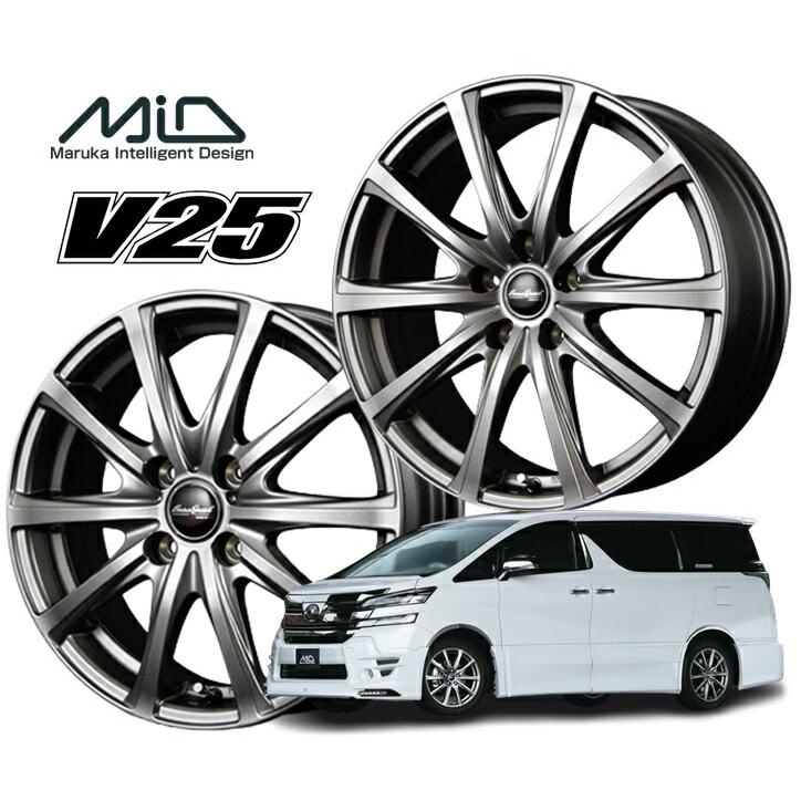 マルカサービス 17インチ 5H114.3 7.0J 7J+55 5穴 ホイール 4本 メタリックグレー MID WHEELS V25 : 掘り出し物ゲット 1号店 - 通販 - Yahoo ...