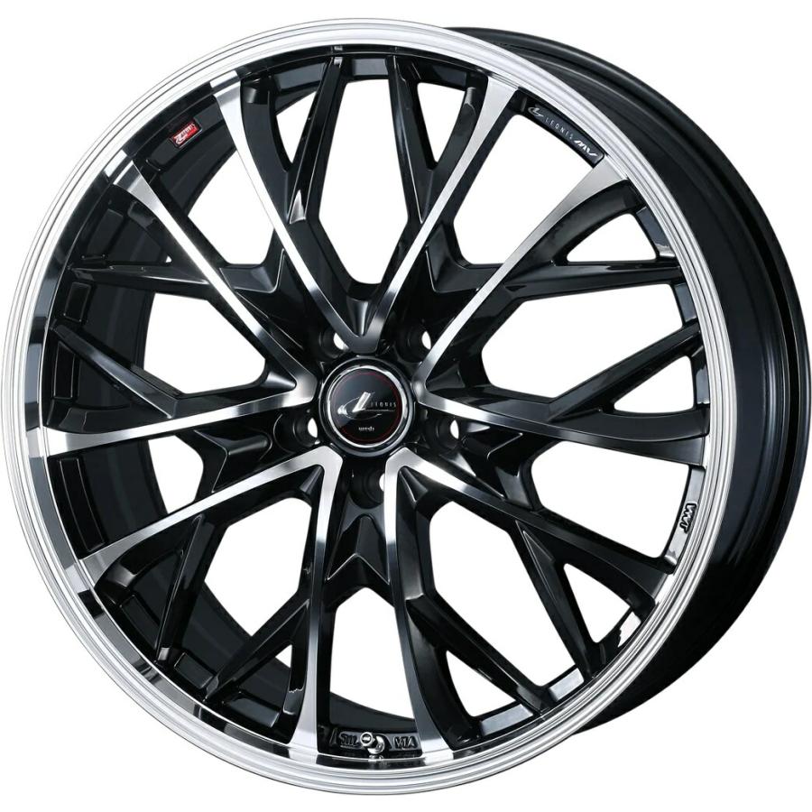 WEDS 17インチ 4H100 6.5J+42 4穴 ウェッズ レオニス エムブイ ホイール 4本 パールブラック ミラーカット PBMC LEONIS MV : 掘り出し物ゲット 1号店 ...