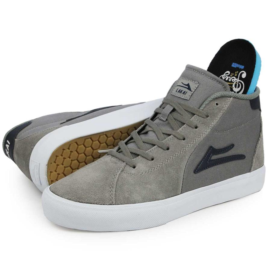 LAKAI ラカイ 25.5-26cm フラコ2ミッド グレー ネイビー スエード Lakai Flaco 2 Mid Suede スケボー ...