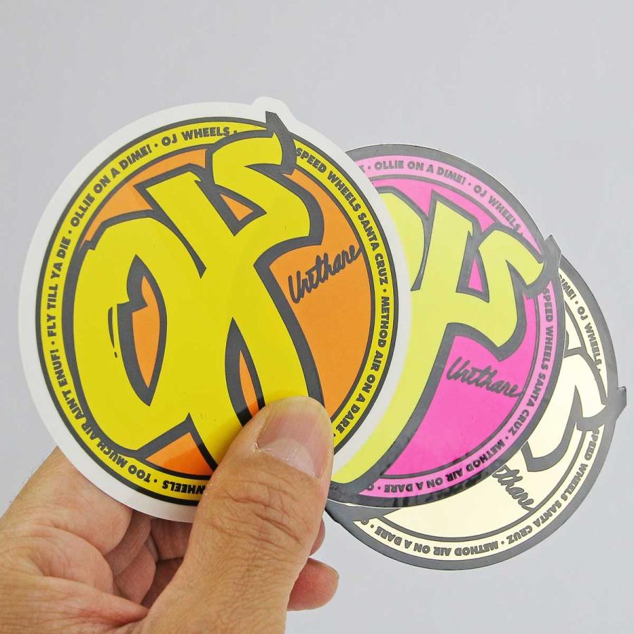 オージェイ スケボー ステッカー ロゴ 8x8cm OJ Wheels Logo Sticker スケートボード スケボーステッカーストリート ...