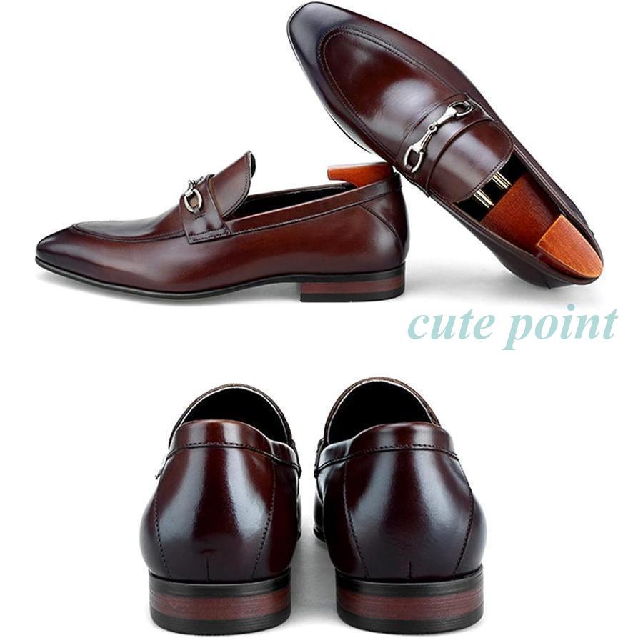 革靴 メンズ ビットローファー 本革 スリッポン ロングノーズ ドレス