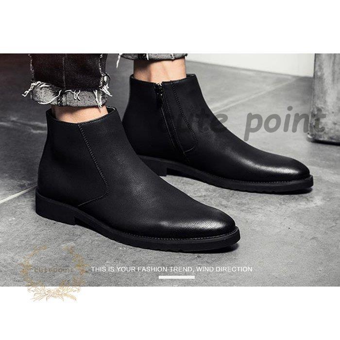 ワークブーツ メンズ ショートブーツ ハイカット レースアップシューズ