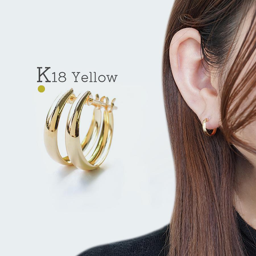 K18 月甲 ムーンピアス 幅3mm 直径13mm フープ 18金 YG PG 18K 金属アレルギー ゴールド : ジュエリーキュートラル - 通販 - Yahoo!ショッピング