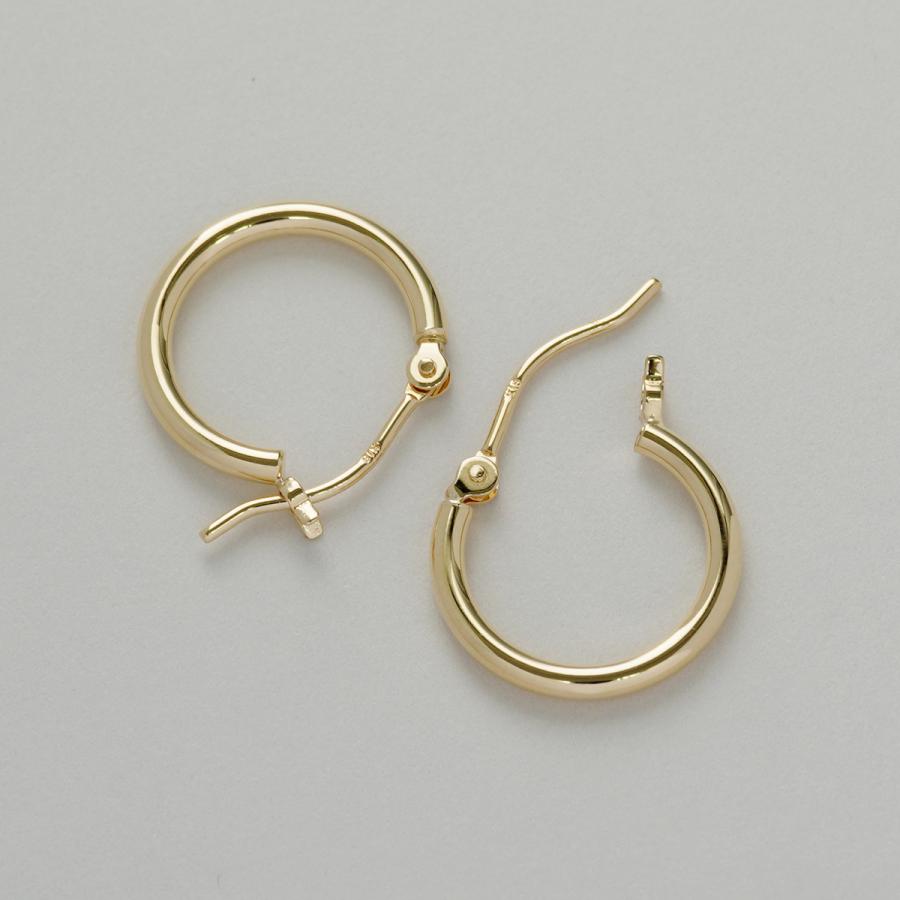 K18 S字ポスト ピアス 太さ1.5mm 直径13mm パイプ フープ 18金 YG 18K 金属アレルギー ゴールド :p1157:ジュエリーキュートラル - 通販 - Yahoo!ショッピング