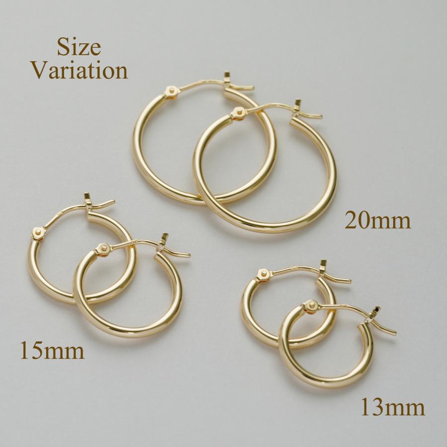 K18 S字ポスト ピアス 太さ1.5mm 直径15mm パイプ フープ 18金 YG 18K 金属アレルギー ゴールド : ジュエリーキュートラル - 通販 - Yahoo!ショッピング