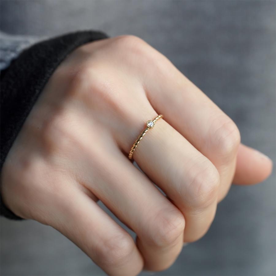 K18 一粒ダイヤリング D0.03ct サイズ 9号 11号 13号 15号 18金 指輪 ピンキー 重ね着け 金属アレルギー : r1105 : ジュエリーキュートラル - 通販 ...