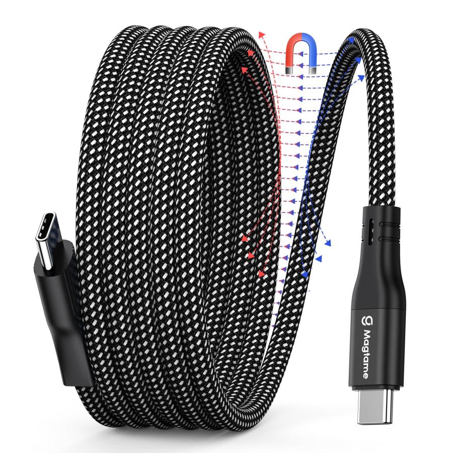 Magtame usb cケーブル CtoC 急速充電 磁力吸着絡まり防止 60W/PD対応 （ 1m：ブラック） : カッティングエッジ - 通販 - Yahoo!ショッピング