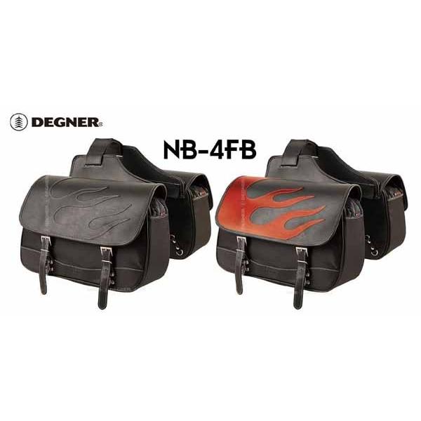 DEGNER（デグナー） 正規品〔DEGNER〕 NB-4FB ナイロンサドルバッグ ファイア 《容量：片側14L》 アメリカン 本革 ファイヤーパターン 炎 サイドバッグ 【バイク用品 ...