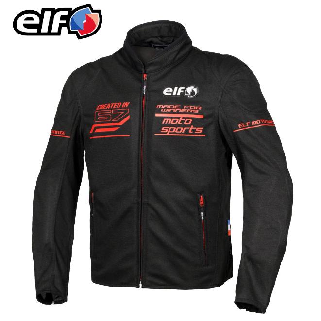 elf 正規品〔elf〕 EJ-S116 フレッドメッシュジャケット ＜ブラック＆レッド＞ 春夏 プロテクター付 サマージャケット エルフ フラッグシップ 24SS 【バイク用品 ...
