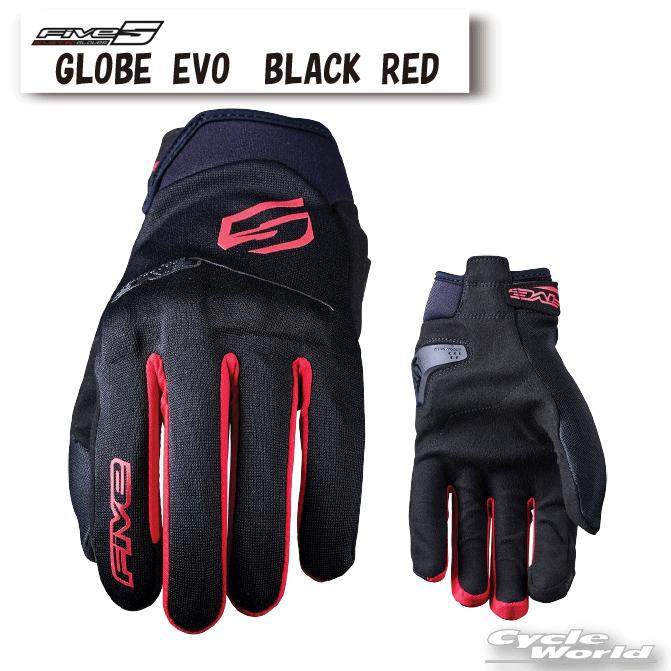 ☆正規品〔Five〕 GLOBE EVO 《BLACK RED》 ブラックレッド エボ ツーリンググローブ メッシュ ストリート 街乗り メンズ スマホ対応 ファイブ 【バイク用品 ...