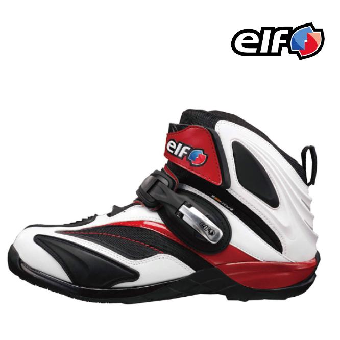 ☆送料無料 正規品〔elf〕 シンテーゼ14 ＜ WHITE / RED ＞ 防水ライディングシューズ synthese14 EL014 エルフ バイクシューズ スニーカー 【バイク用品 ...