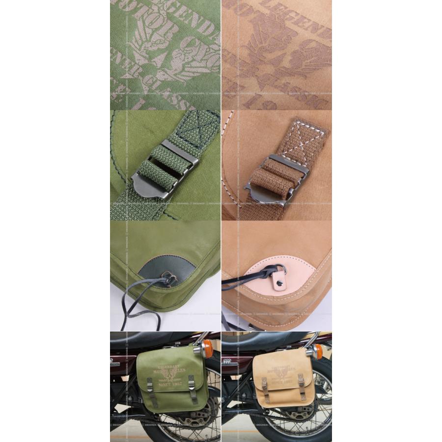 DEGNER 正規品〔DEGNER〕 SB-78 ミリタリーテイストレザーサドルバッグ 9L カーキ ベージュ バッグ デグナー ビンテージ アメリカン 牛革 ツーリング【バイク用品 ...