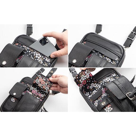 DEGNER 正規品〔DEGNER〕 W-121K 花山ホルスターバッグ 金襴織物 牛革 ブラック 京桜 和風 和柄 収納 おしゃれ レザー デグナー 【バイク用品】 : サイクルワールド ...