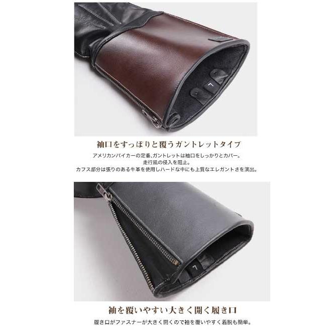 正規品〔DEGNER〕 WG-36 ガントレットグローブ/GAUNTLET GLOVES 防寒 防風 透湿防水 寒さ対策 冬用 牛革 アメリカン デグナー 【バイク用品】 : wg-36-6 ...