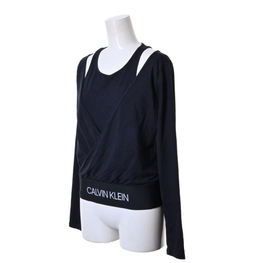 ck Calvin Klein 美品 (CK) パフォーマンス ロゴプリント カットソー M ブラック カルバンクライン KL4BKULB16 ...