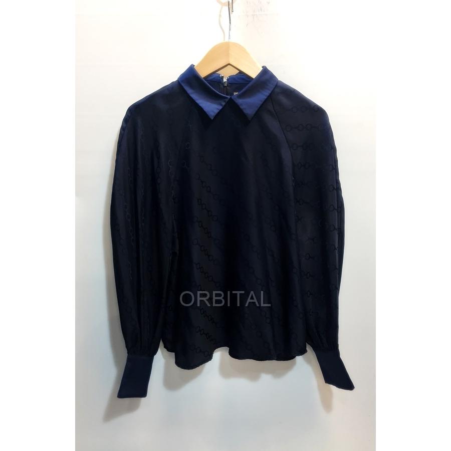 代官山)Ameri VINTAGE アメリヴィンテージ UNDRESSED HORSE BIT BLOUSE ホースビット柄 ブラウス ネイビー サイズF :dky-2204170010-ls ...