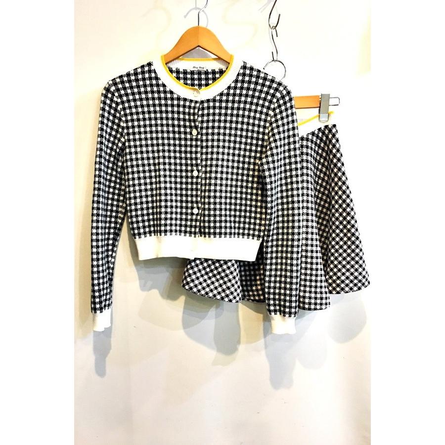 miu 二子玉) ミュウミュウ MiuMiu チェックニットスカート miu 二子玉) ミュウミュウ MiuMiu チェックニットスカート