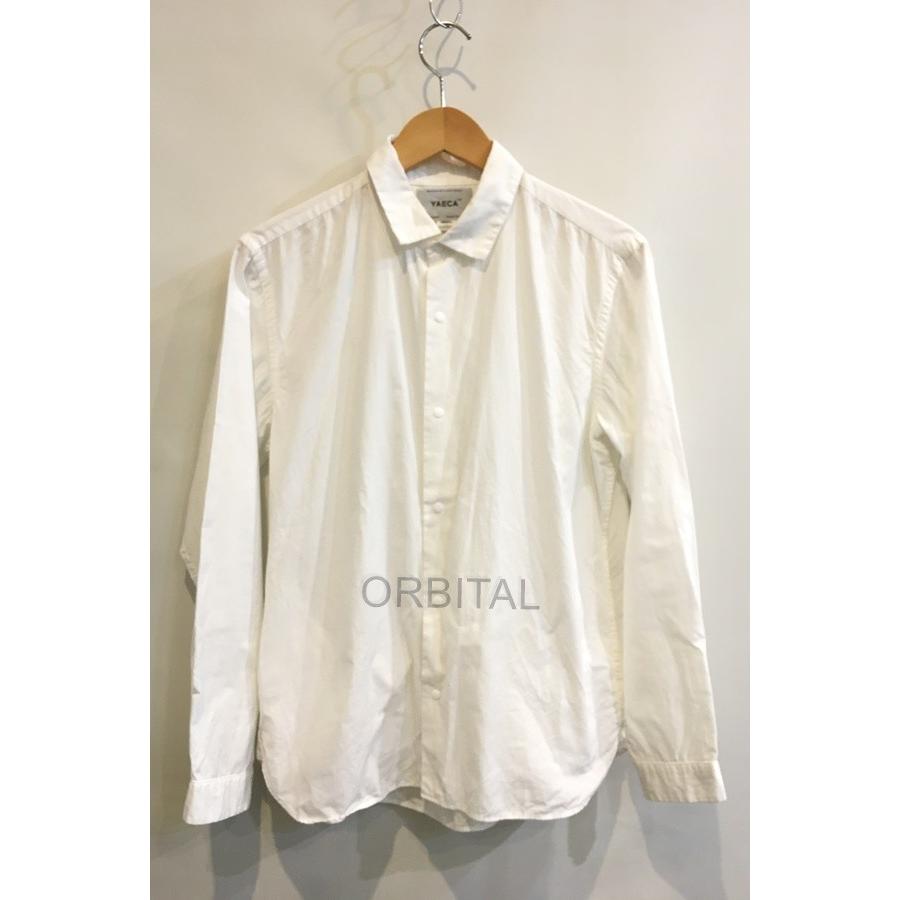 ブランド 二子玉) YAECA ヤエカ 15122 コンフォートシャツリラックス スナップボタン ポケット付 ロングスリーブ ホワイト 白 メンズ S : CYCLE PARADISE ...