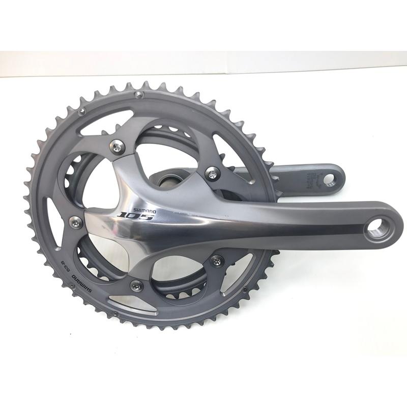 ★★美品 シマノ SHIMANO 105 シルバー FC-5700 170mm 53-39T 10速 5アーム クランクセット : サイクル ...