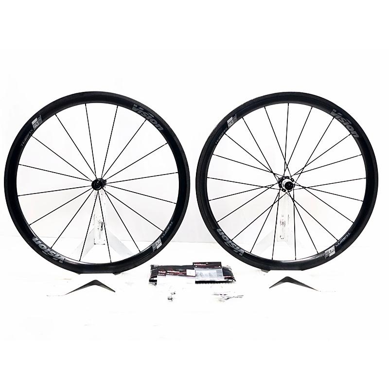 未走行品 ビジョン VISION トライマックス カーボン TRIMAX CARBON 40 LTD チューブラー ホイールセット シマノ ...