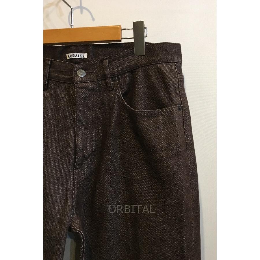 二子玉)AURALEE オーラリー 22SS完売 A00P01DM HARD TWIST DENIM 5P PANTS ハードツイストデニム 定価26,400円 W32 ブラウン :nkt ...