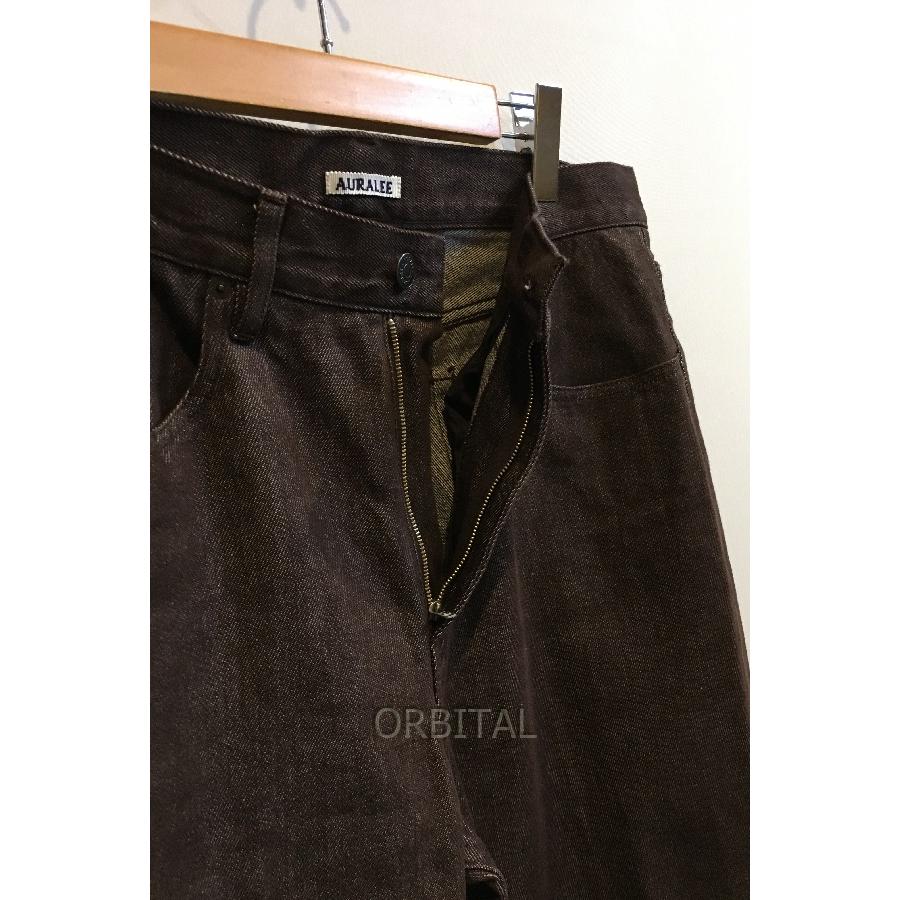 二子玉)AURALEE オーラリー 22SS完売 A00P01DM HARD TWIST DENIM 5P PANTS ハードツイストデニム 定価26,400円 W32 ブラウン : サイクル ...