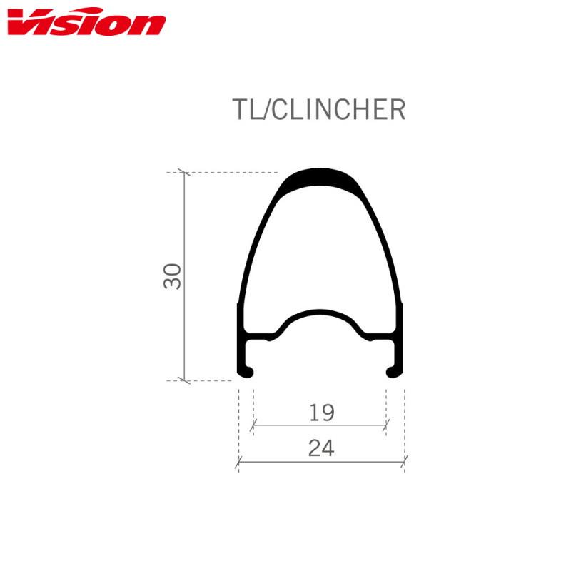 VISION ヴィジョン TEAM30 RIM-BRAKE TLR/クリンチャー ホイールセット : サイクリックYAHOO支店 - 通販 ...