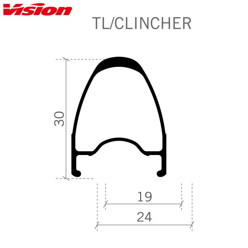VISION ヴィジョン TRIMAX30 RIM-BRAKE TLR/クリンチャー Silver S. ホイールセット : サイクリック ...