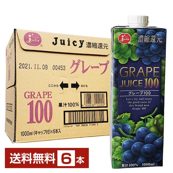 ジューシー グレープ100 濃縮還元 1L 1000ml 紙パック 6本 1ケース 送料無料 : FELICITY Health&Beauty - 通販 - Yahoo!ショッピング