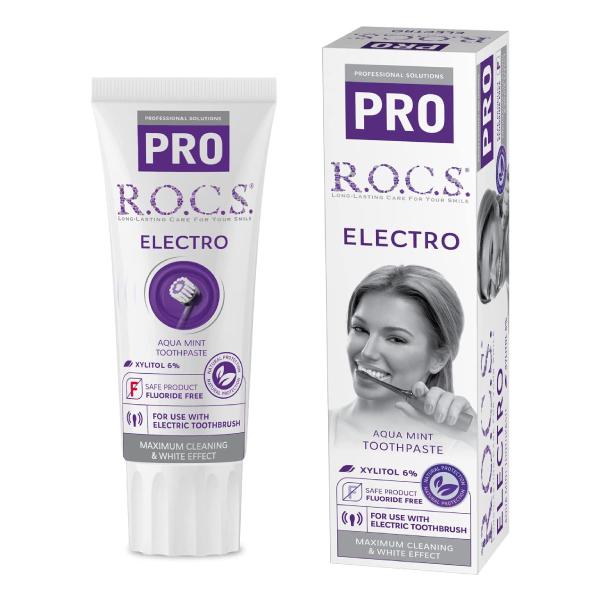 R.O.C.S. (ロックス) PRO エレクトロ アクアミント 1本(94g)【低発泡・低研磨の電動歯ブラシ用 フッ素不使用 天然 天然由来成分 歯磨き剤】 : df2809 : 歯科医院 ...