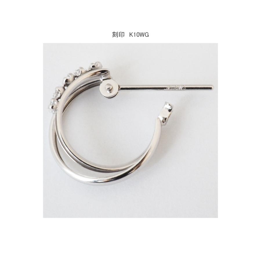 フープ ピアス k10 WG 10金 10k ホワイトゴールド キュービック ジルコニア プレゼント レディース : ジュエリー D-PLANET - 通販 - Yahoo!ショッピング