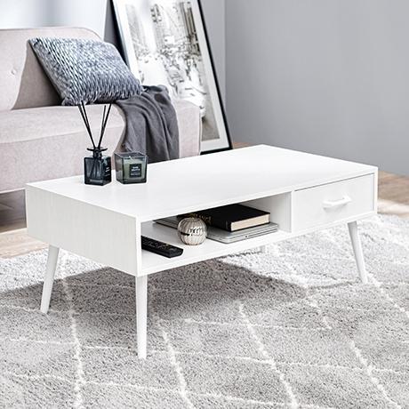 HAGiHARA メーカー直送 萩原 MT-6542WS テーブル 幅100cm 引出し付きローテーブル ホワイトウオッシュ : 生活家電ディープライス ヤフーショッピング店 - 通販 ...