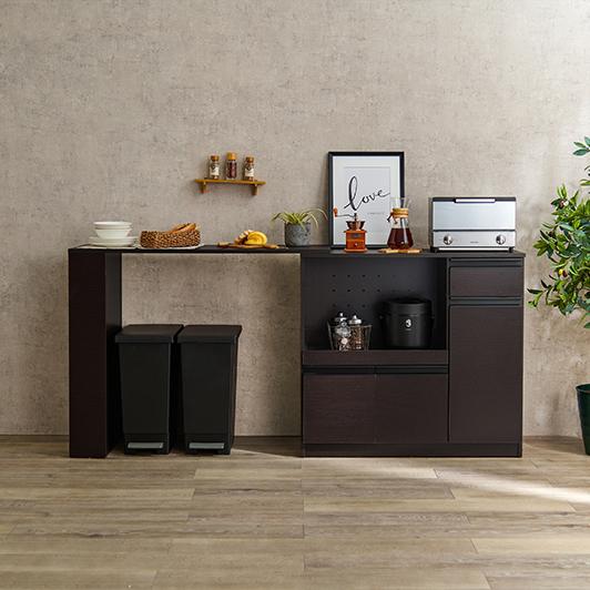 HAGiHARA メーカー直送 萩原 VKC-7150DBROS 伸縮キッチンカウンター 食器棚 キッチン収納 幅104〜178cm ダークブラウン : 生活家電ディープライス ヤフー ...