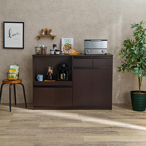 HAGiHARA メーカー直送 萩原 VKC-7151DBR キッチンカウンター 食器棚 キッチン収納 幅118cm ダークブラウン : 生活家電ディープライス ヤフーショッピング店 - 通販 ...