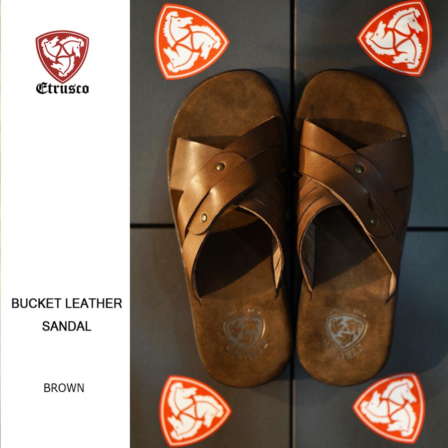 ETRUSCO Bucket Leather Sandal バケッタレザーサンダル E-VELVET4-23 エトラスコ ブランド 通販 メンズ スライドサンダル 革 ビルケンシュトック ...