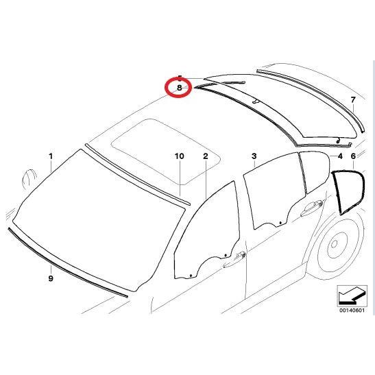 BMW リア ガラスモール アッパー 純正 3シリーズ E90 51317061970 : 51317061970 : 輸入車パーツ専門店 D ...