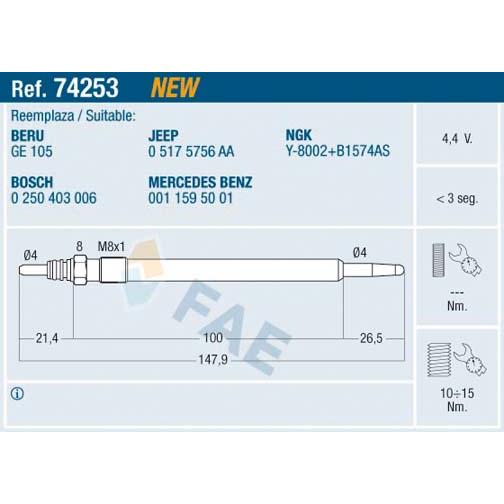 Mercedes-Benz（メルセデス・ベンツ） グロープラグ FAE製 74253 0011597101 : 輸入車パーツ専門店 D ...