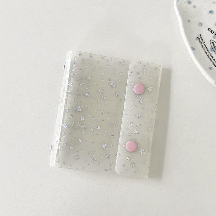 シールバインダー シール帳 透明 はがせる シール手帳 キラキラ輝く 透明シール帳 バインダー M5 女の子 はがせるシール収納 ホログラム ...