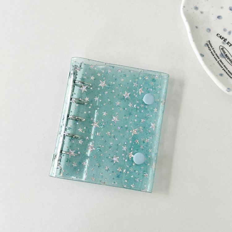 シールバインダー シール帳 透明 はがせる シール手帳 キラキラ輝く 透明シール帳 バインダー M5 女の子 はがせるシール収納 ホログラム ...