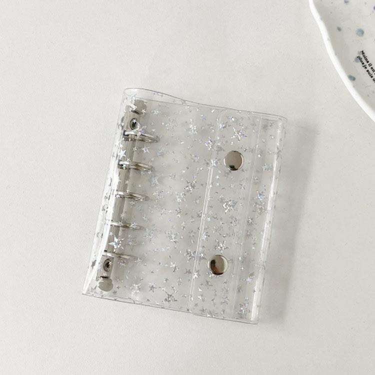 シールバインダー シール帳 透明 はがせる シール手帳 キラキラ輝く 透明シール帳 バインダー M5 女の子 はがせるシール収納 ホログラム ...