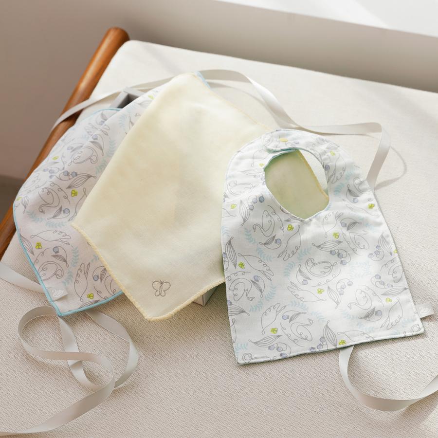 D by DADWAY ディーバイダッドウェイ ギフトセット プチ ビブ よだれかけ スタイ ハンカチ ガーゼ 日本製 出産祝い ギフト ...