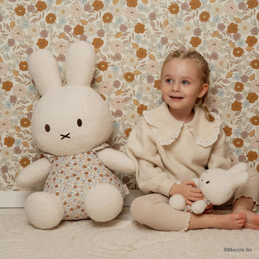 miffy x Little Dutch ミッフィー リトルダッチ ぬいぐるみ 60cm ヴィンテージリトルフラワー ヴィンテージサニーストライプ | プレゼント ギフト うさぎ 出産祝 ...
