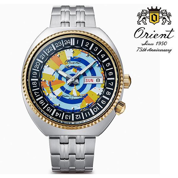 ORIENT（オリエント） EPSON エプソン 自動巻 ワールドマップ オリエント75周年モデル 復刻 マルチカラー文字板 RN ...